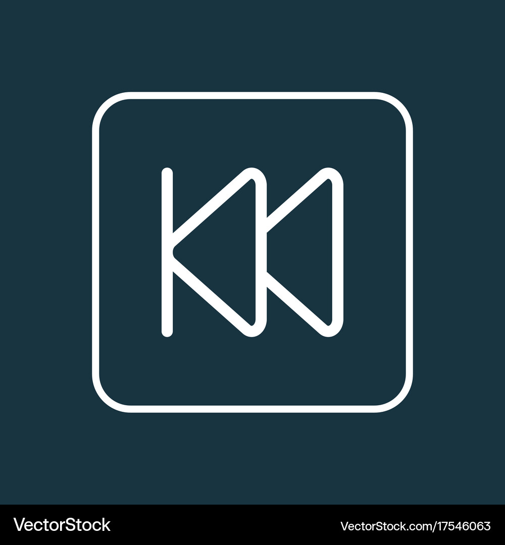 Previous outline symbol premium quality isolated Vector Image