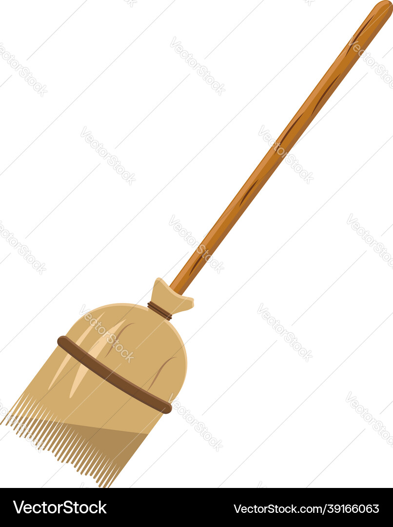 Street broom on white background Royalty Free Vector Image