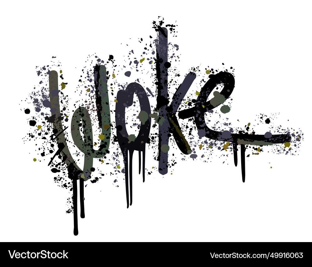 Woke letteringin graffiti style isolated Vector Image