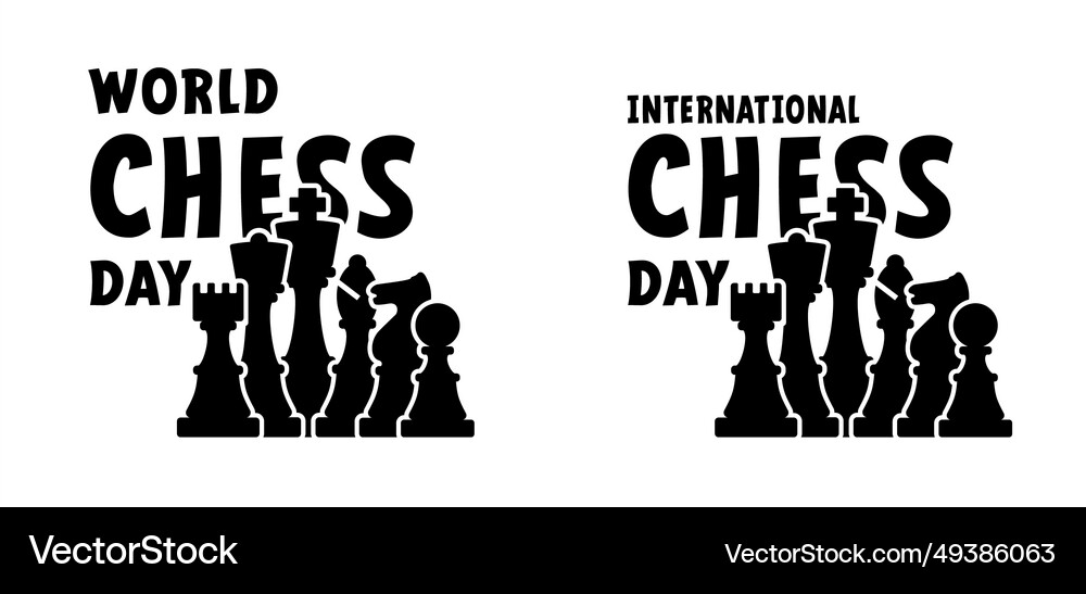 World chess day pieces Royalty Free Vector Image