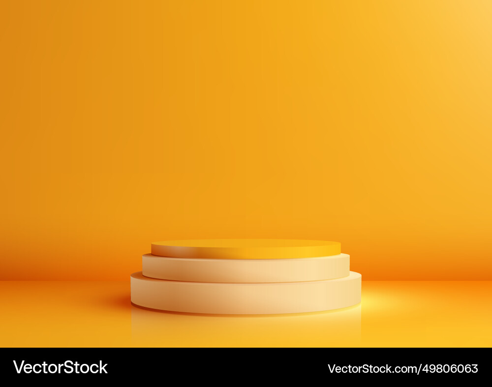 Yellow podium mockup minimal showcase display Vector Image