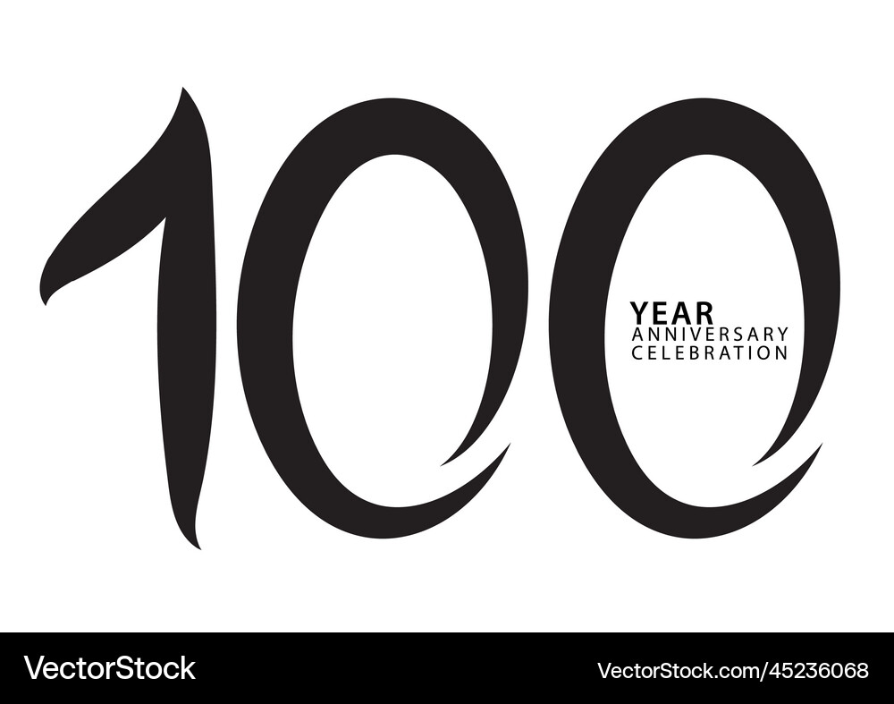 100 year anniversary celebration black color Vector Image