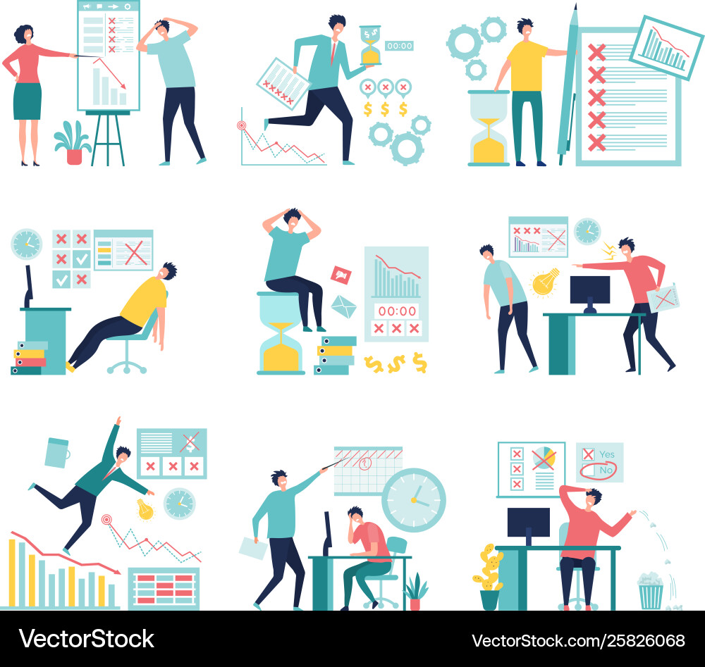 Business fail lossing managers bad management Vector Image