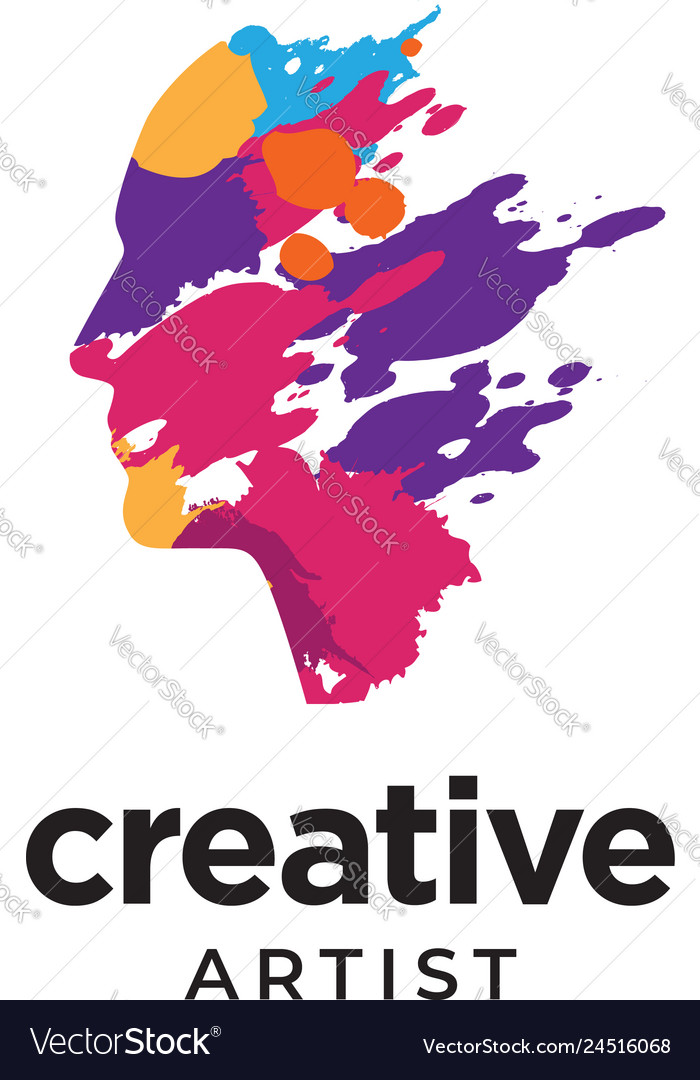 Digital abstract human head logo for creative Vector Image