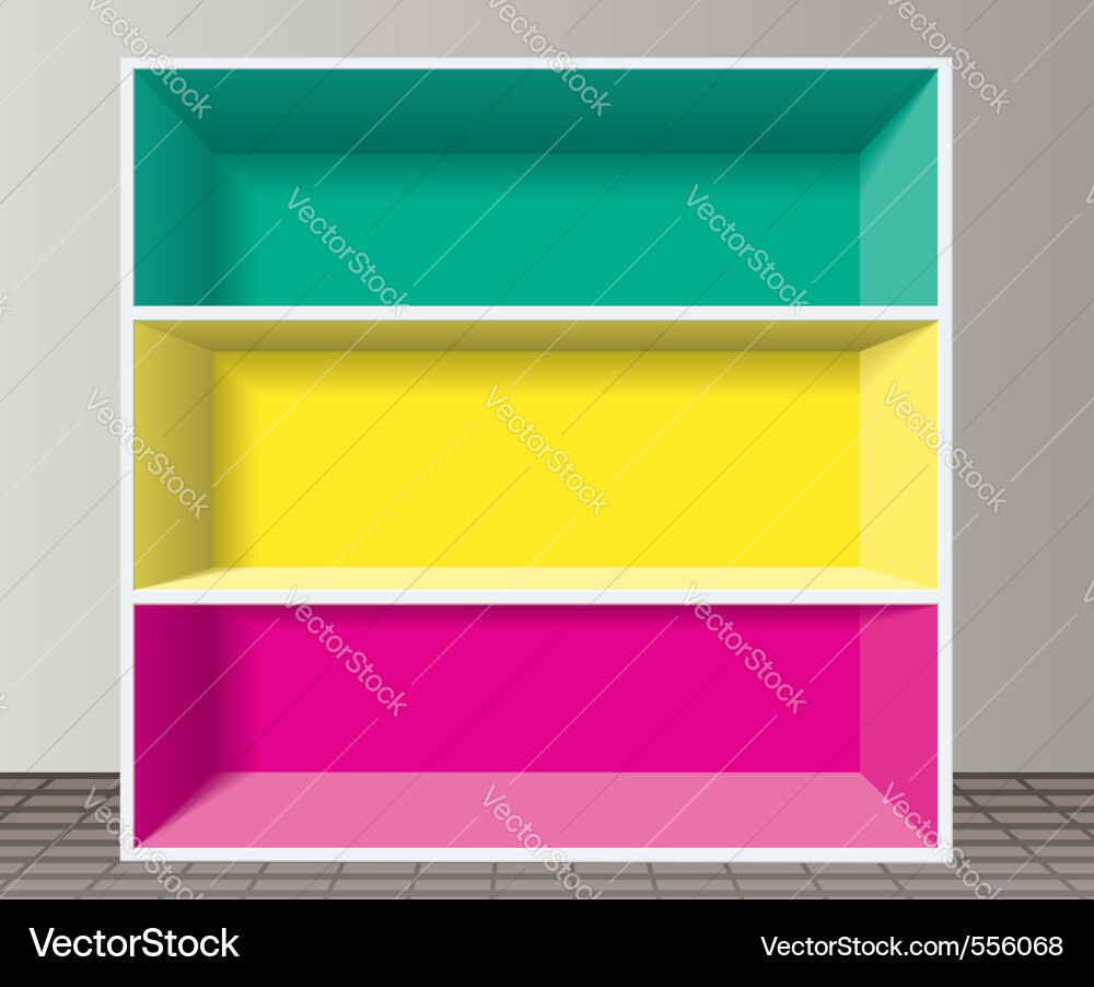 Empty bookshelf Royalty Free Vector Image - VectorStock