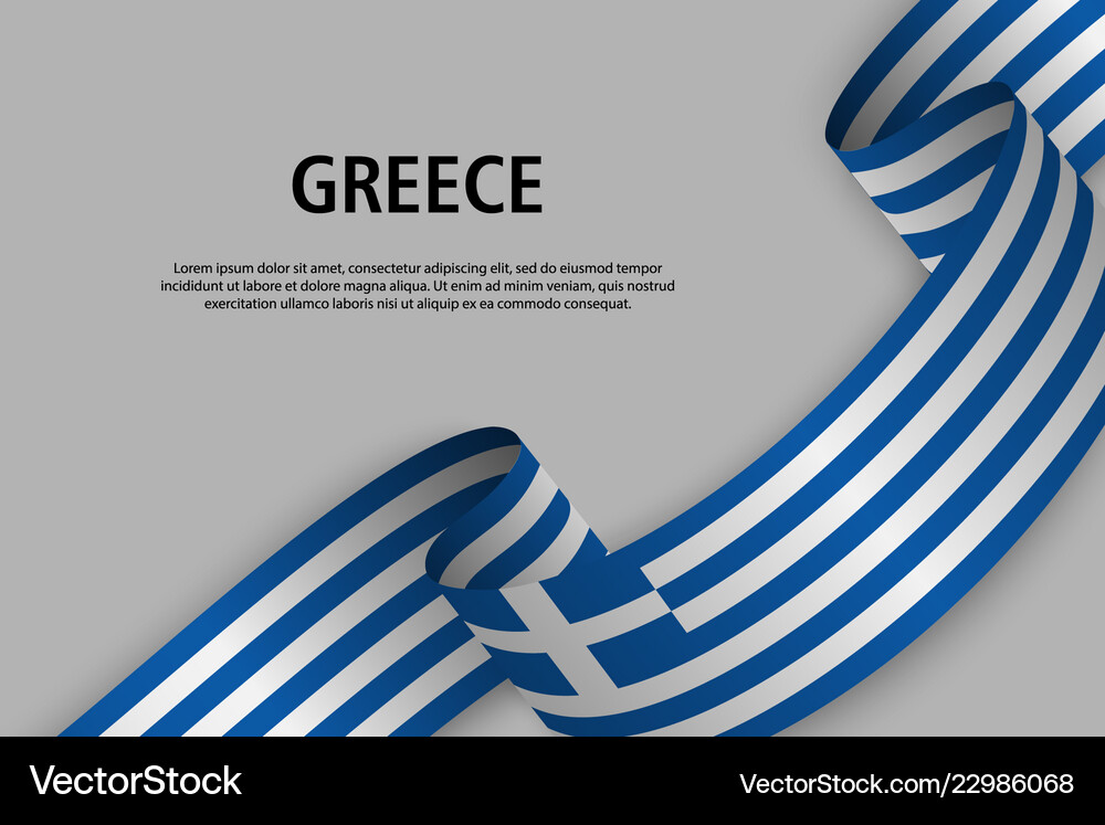 Greek Flag Ribbon Celebration Royalty Free Vector Image