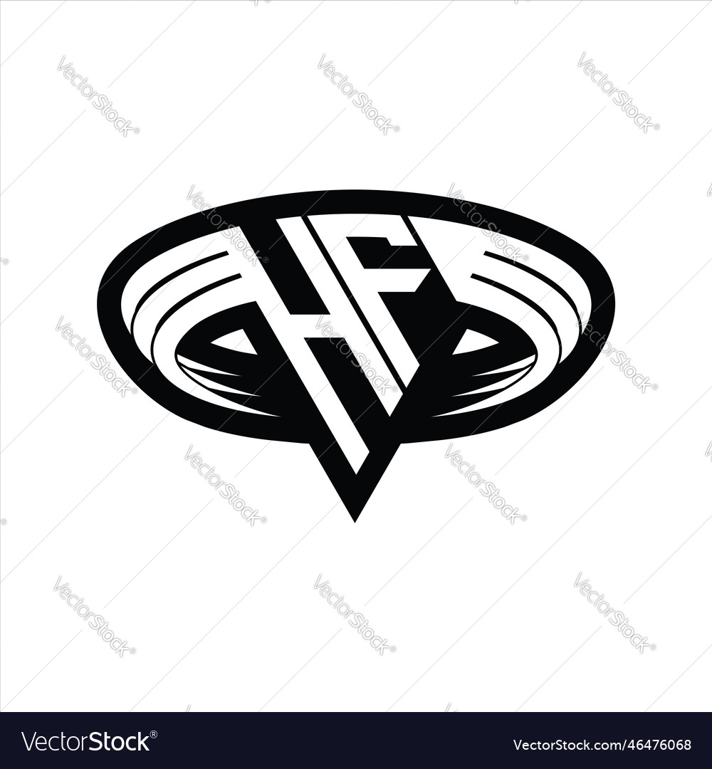 Hf logo monogram with triangle shape slice Vector Image