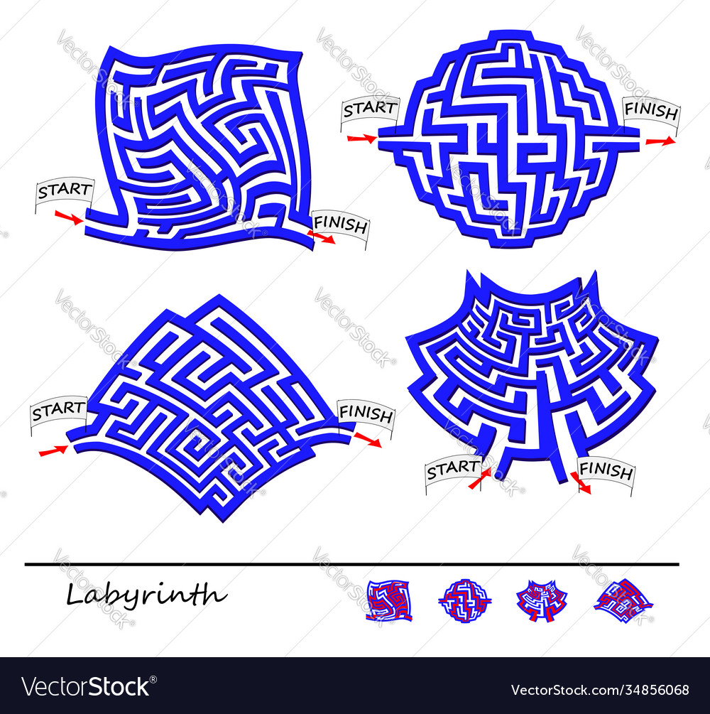 Logical puzzle game with labyrinth for children Vector Image