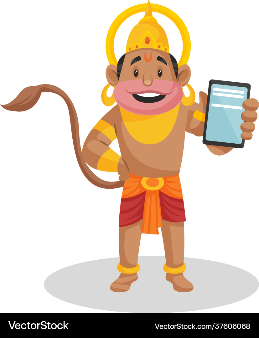 Lord hanuman cartoon character Royalty Free Vector Image