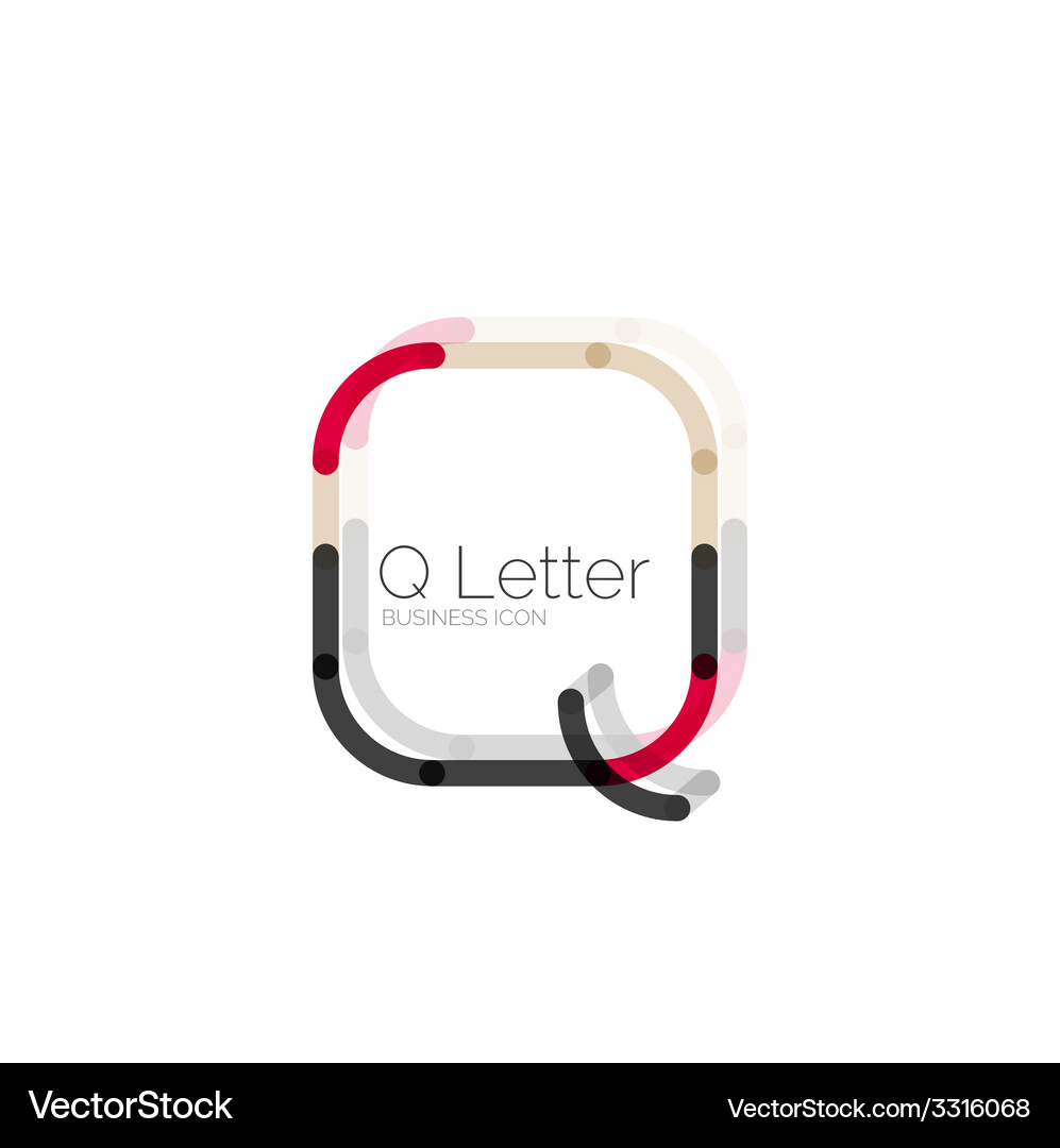 Minimal q font or letter logo design Royalty Free Vector