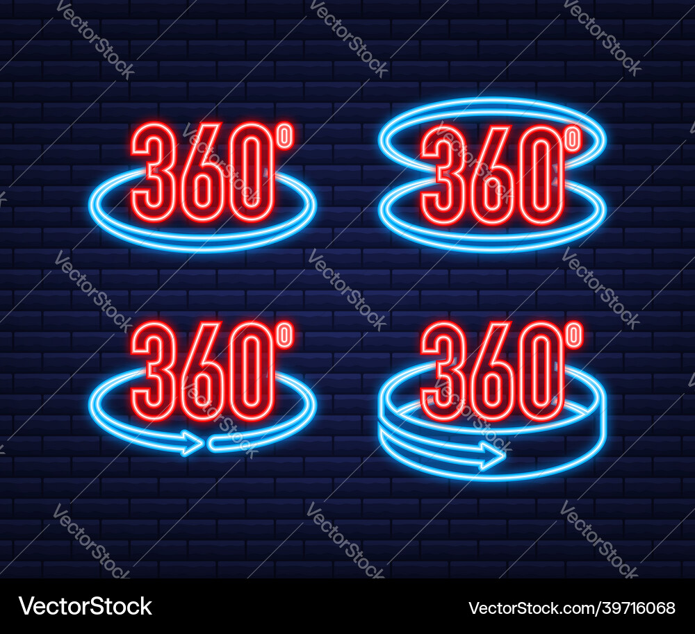 Neon the 360-degree angle icon geometric Vector Image