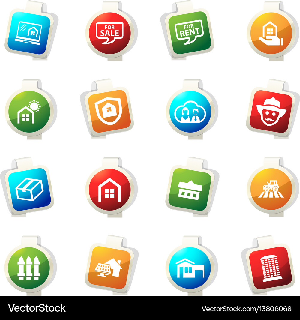 Real estate icons set Royalty Free Vector Image