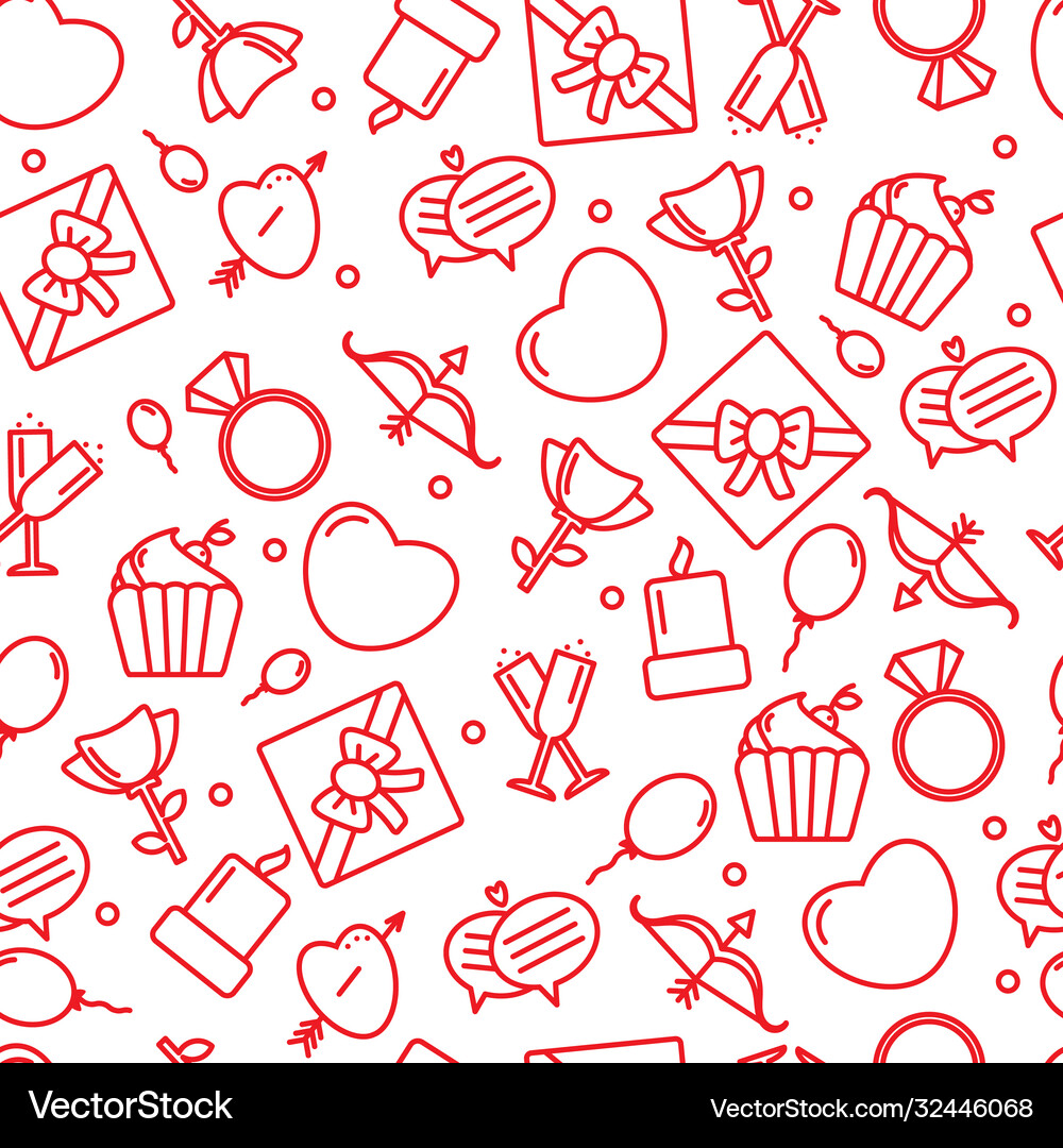 Seamless pattern with heart and other signs Vector Image