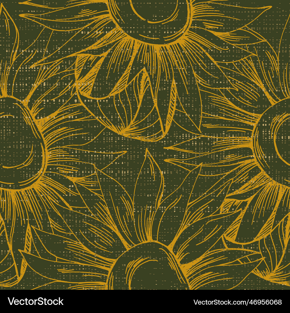 Seamless pattern with yellow flowers Royalty Free Vector