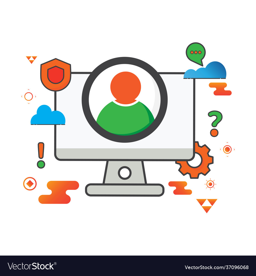 User computer flat icon can use for icon design Vector Image