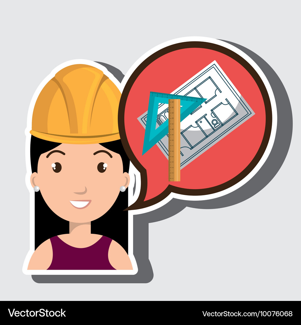 Woman architecture rule plans Royalty Free Vector Image