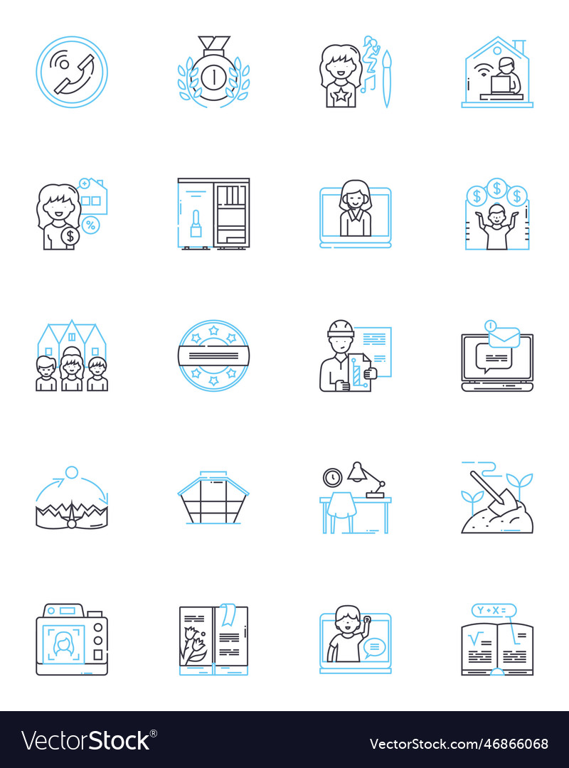 Workshop linear icons set artisan carpentry Vector Image Workshop linear icons set artisan carpentry Vector Image