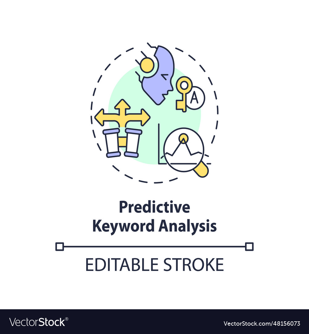 2d Customizable Predictive Keyword Analysis Icon Vector Image