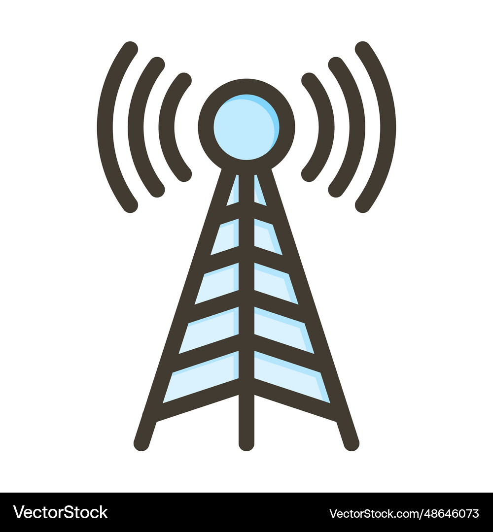 Antena thick line filled colors for personal Vector Image