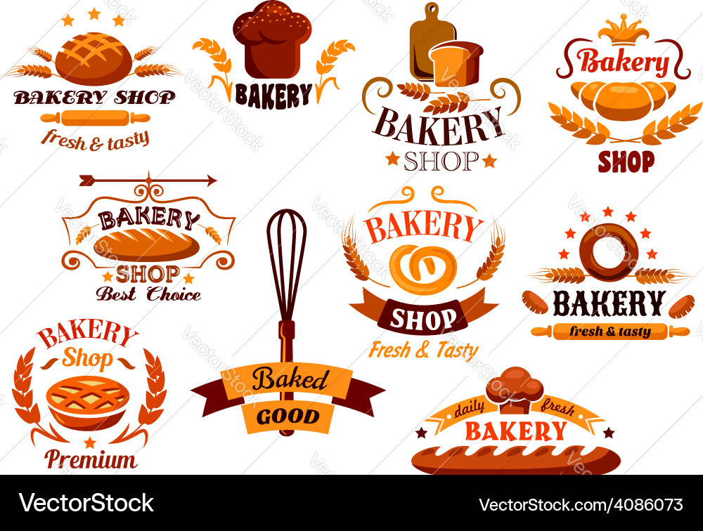 Bakery and bread symbols or banners Royalty Free Vector