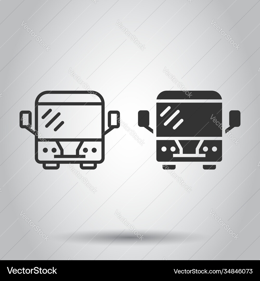 Bus icon in flat style coach on white isolated Vector Image