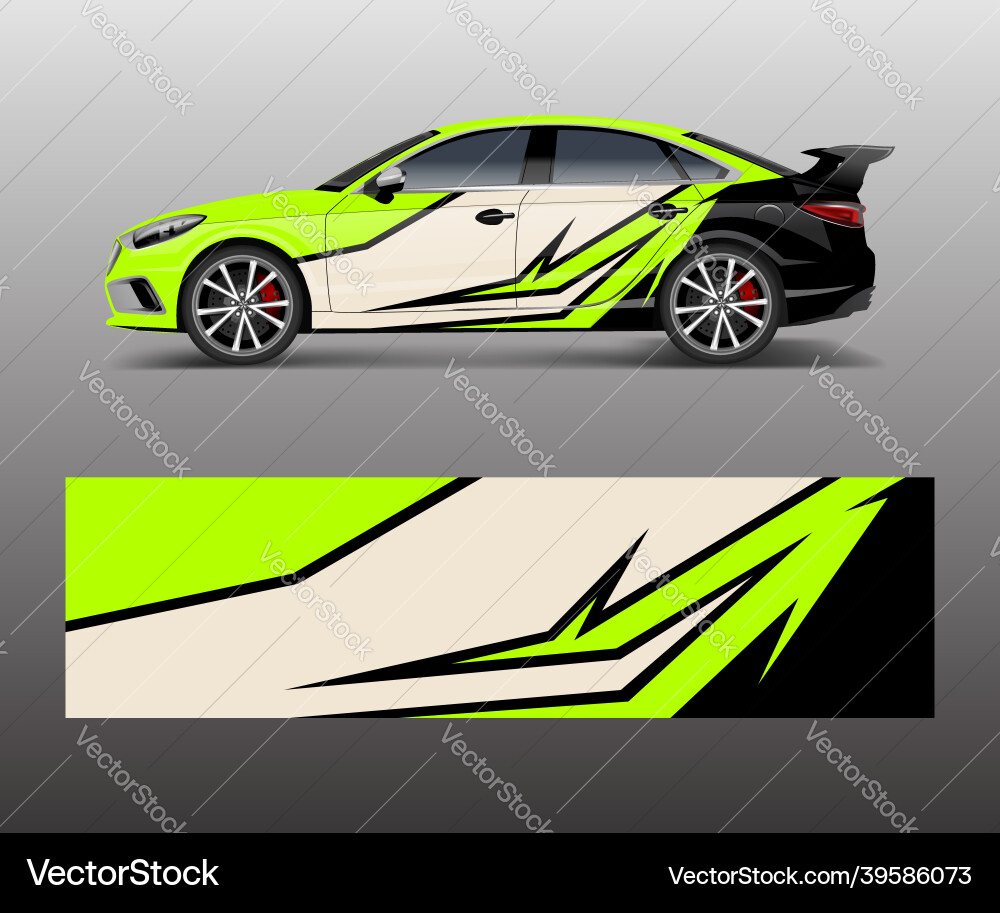 Car decal graphic abstract racing designs Vector Image