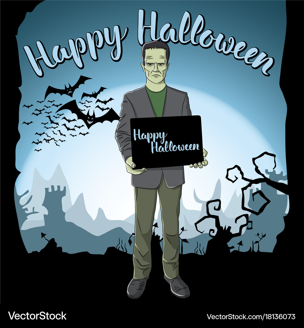 Halloween concept monster frankenstein Royalty Free Vector