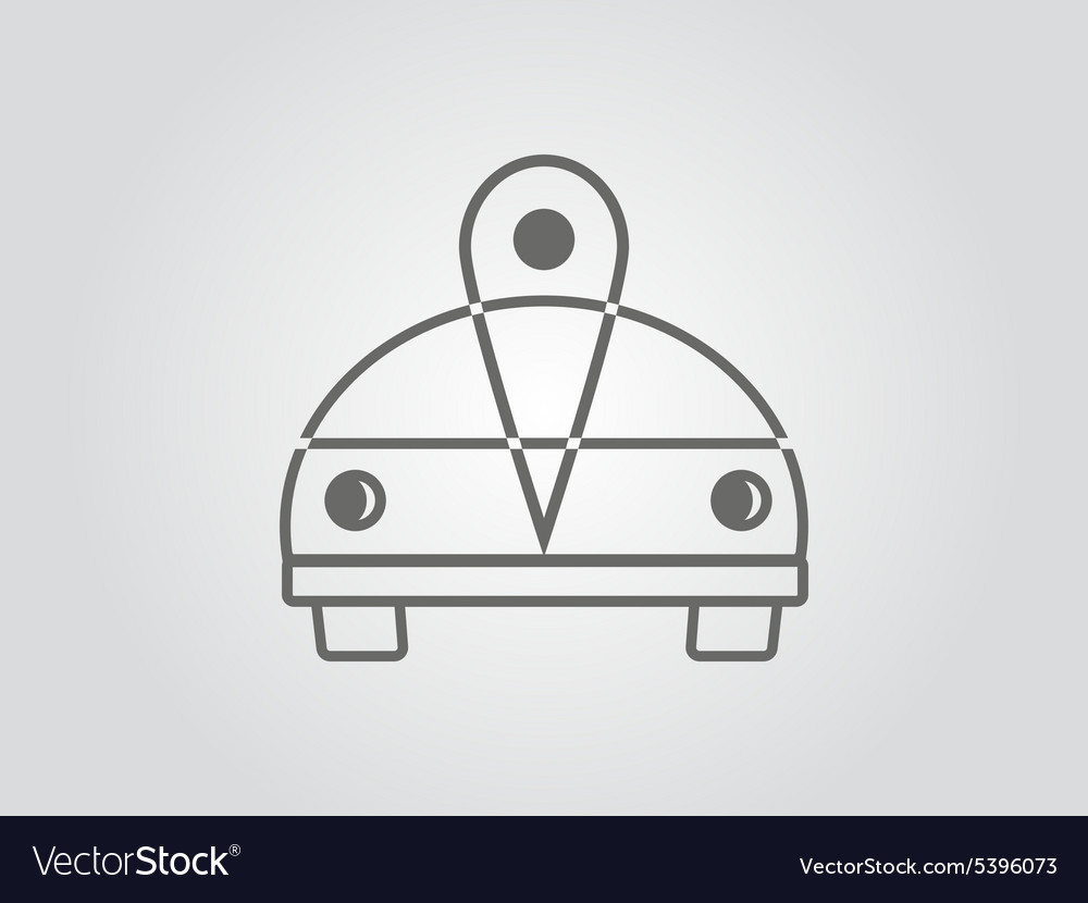 Map pointer with car icon Royalty Free Vector Image