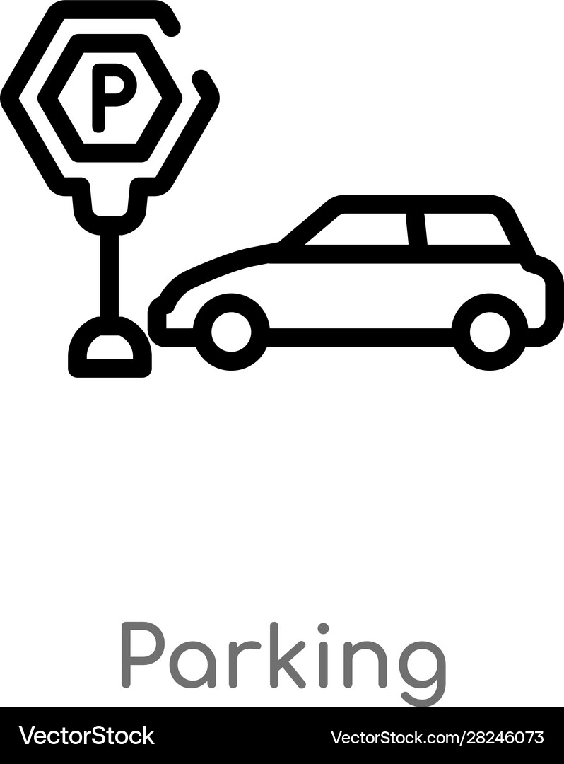 Outline parking icon isolated black simple line Vector Image