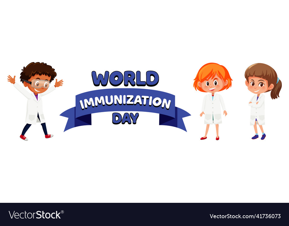 Poster design for world immunization day with kids