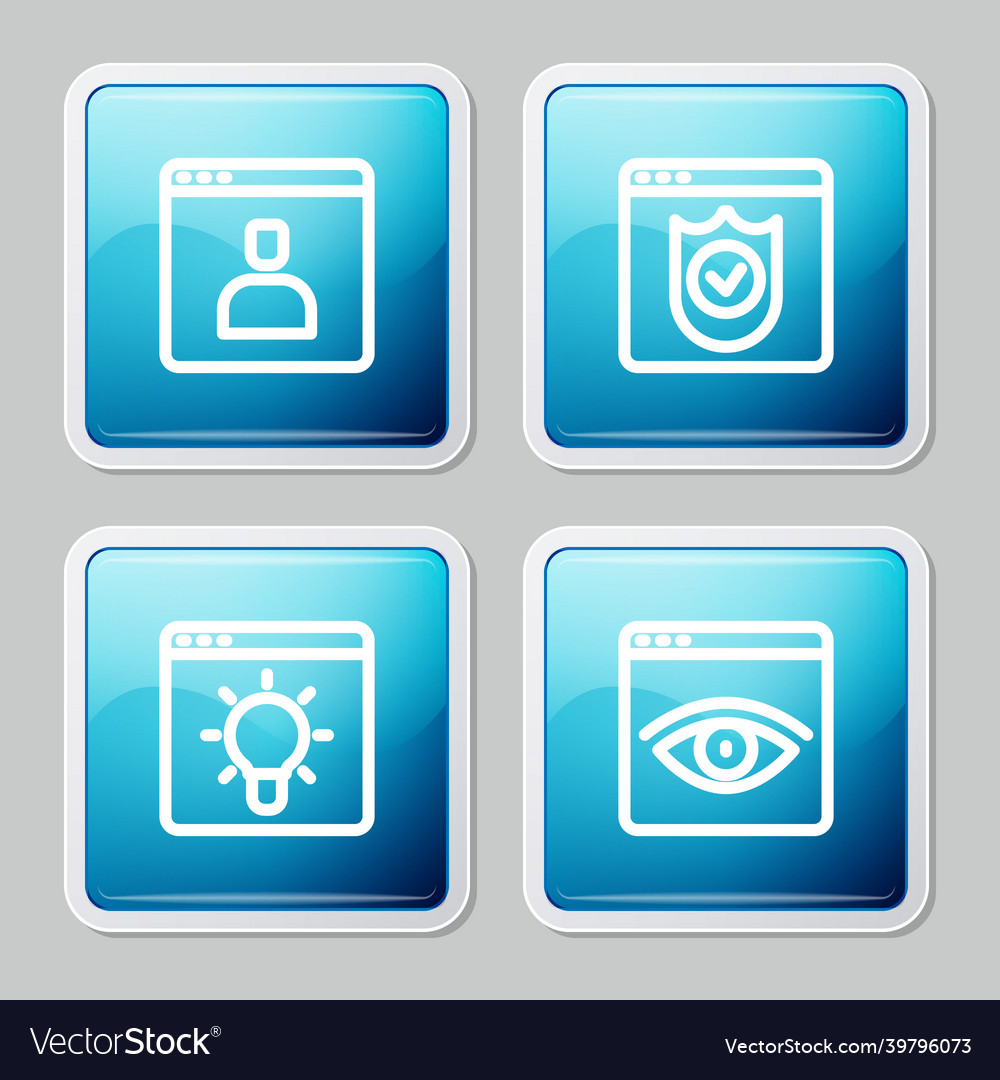 Set Line Create Account Screen Browser Royalty Free Vector