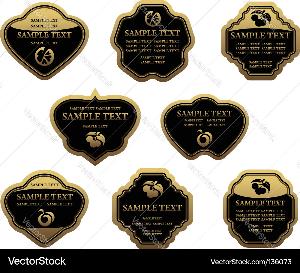 Set of gold labels Royalty Free Vector Image - VectorStock