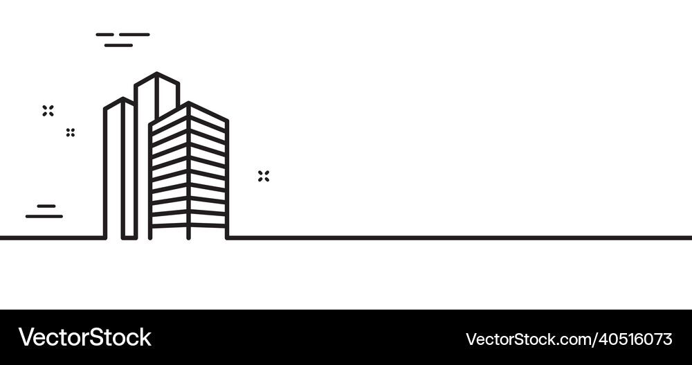 Skyscraper buildings line icon city architecture Vector Image