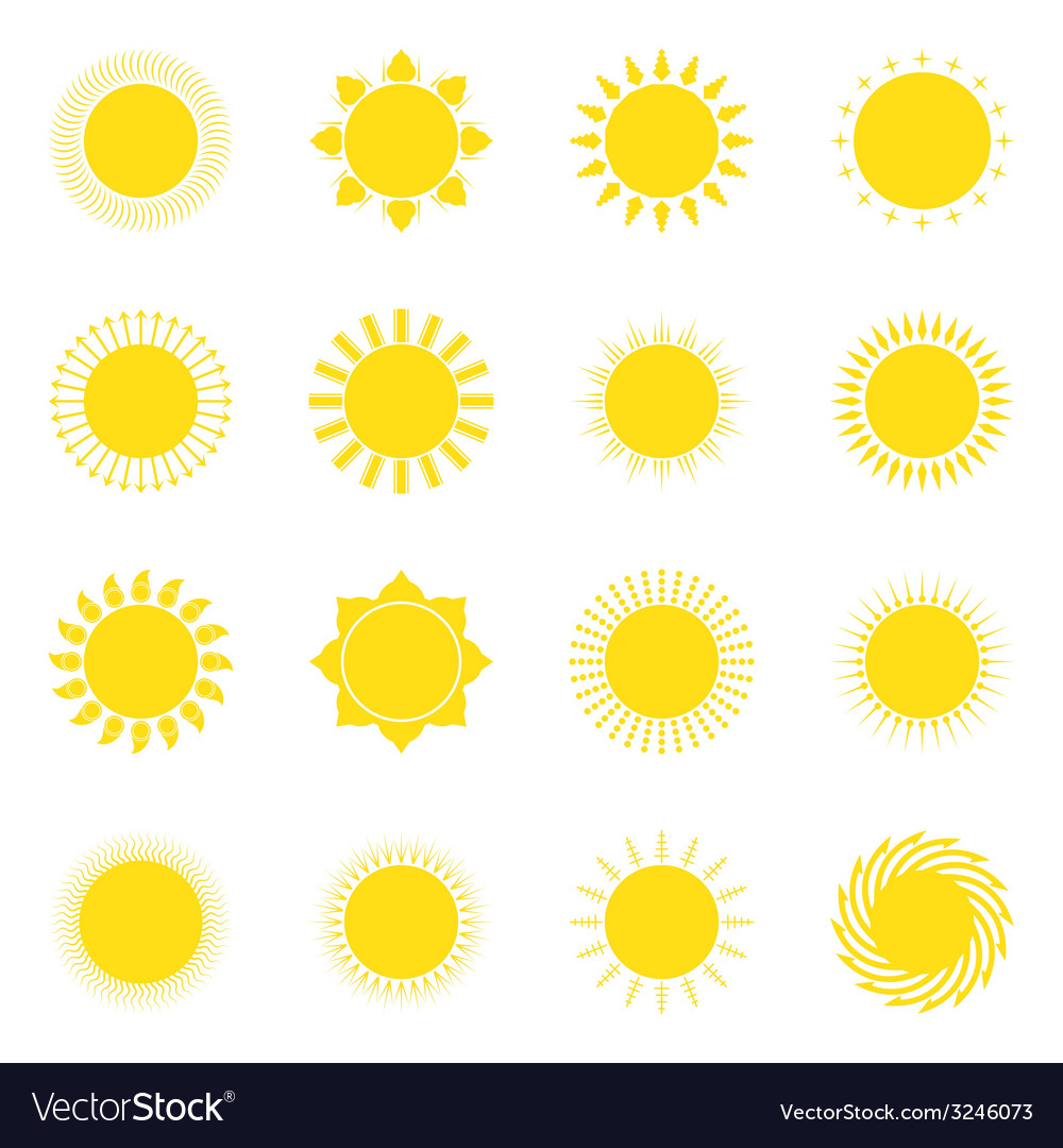 Sun icon set Royalty Free Vector Image - VectorStock