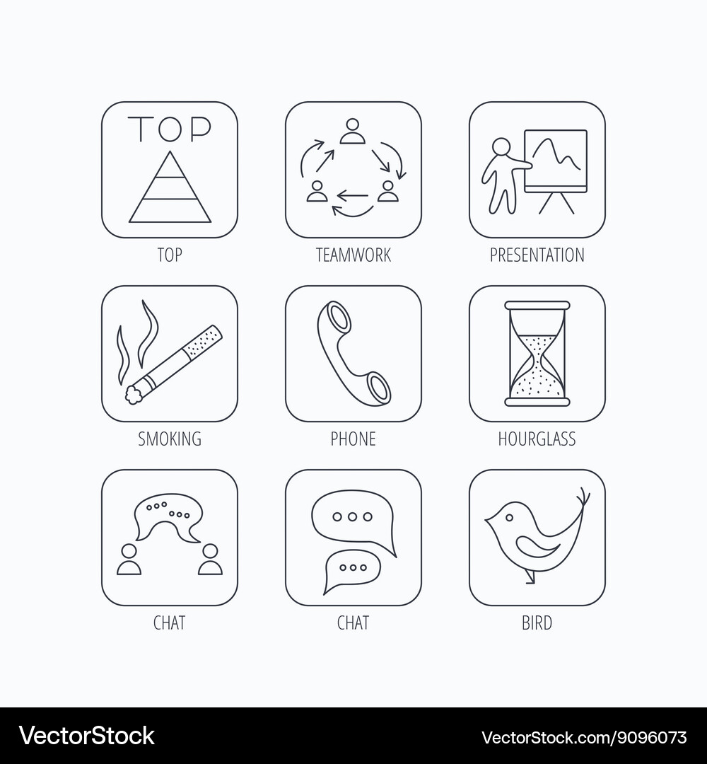 Teamwork presentation and phone call icons Vector Image