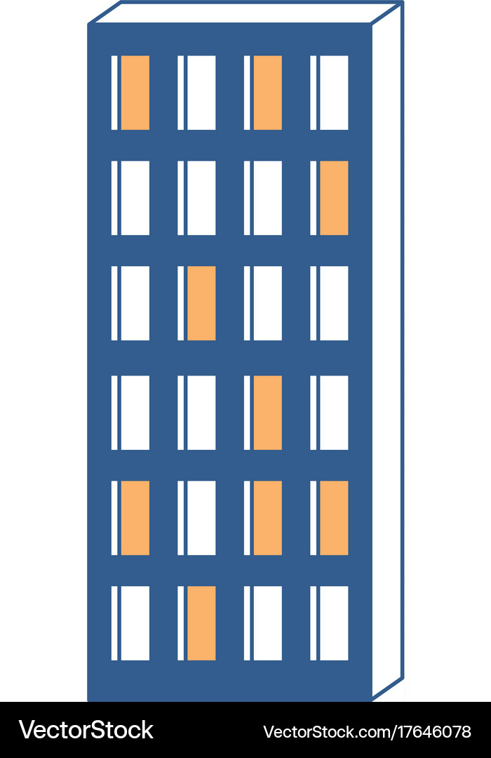 Apartment building icon in color sections Vector Image