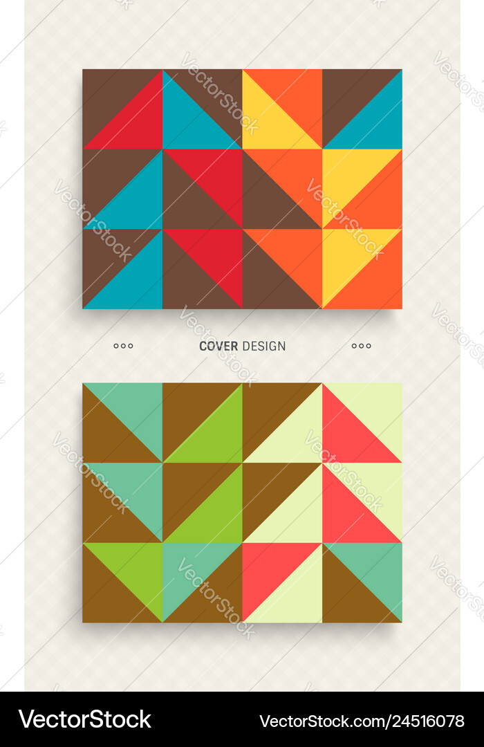 Cover design template colorful geometric Vector Image