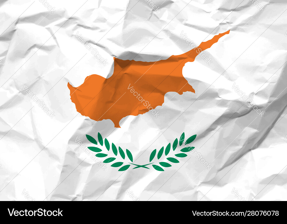 Crumpled paper cyprus flag Royalty Free Vector Image