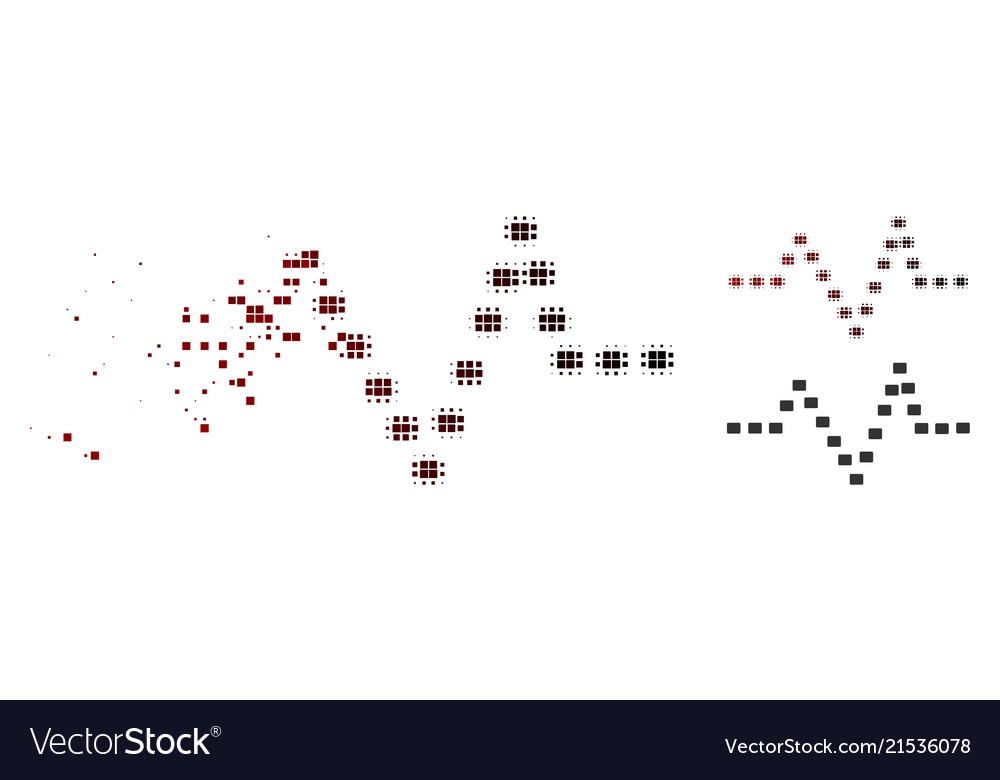Dissolving pixel halftone dotted pulse icon Vector Image Dissolving pixel halftone dotted pulse icon Vector Image