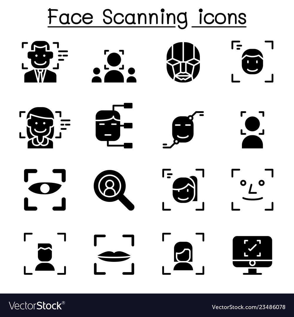 Face Dection Recognition Scanning Icon Royalty Free Vector