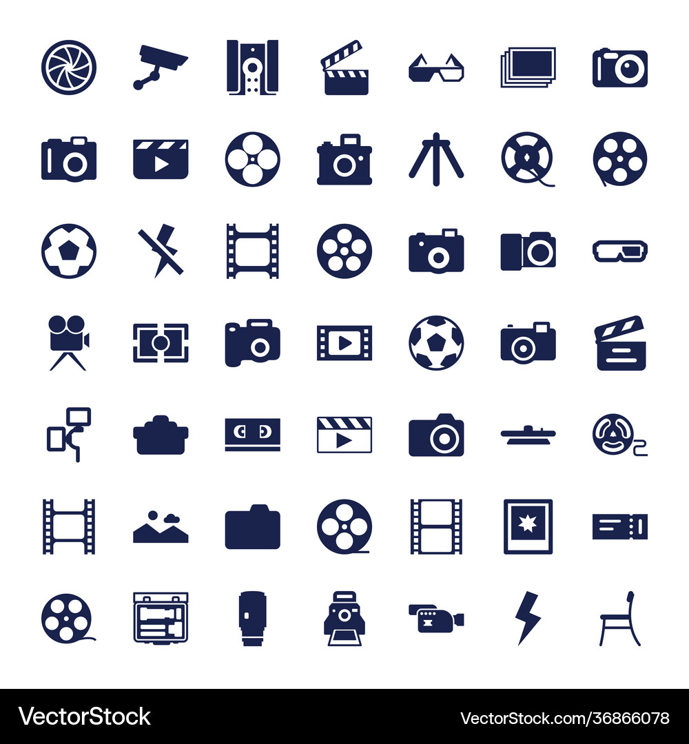 Film icons Royalty Free Vector Image - VectorStock