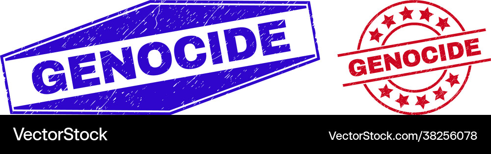 Genocide unclean seals in round and hexagonal Vector Image