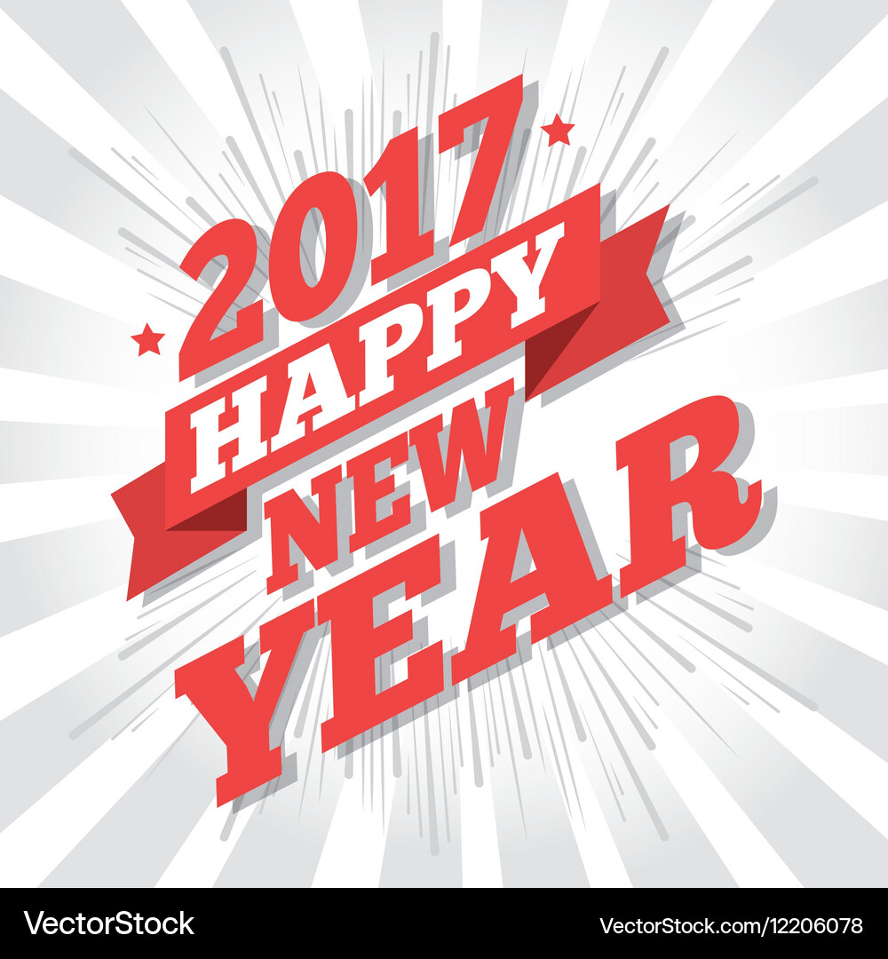 Happy new year 2017 poster Royalty Free Vector Image