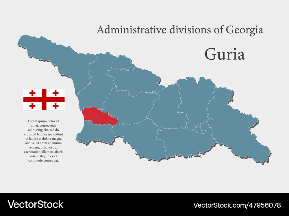 Map georgia guria region Royalty Free Vector Image