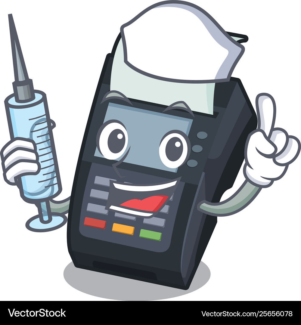 Nurse machine edc isolated in mascot Royalty Free Vector