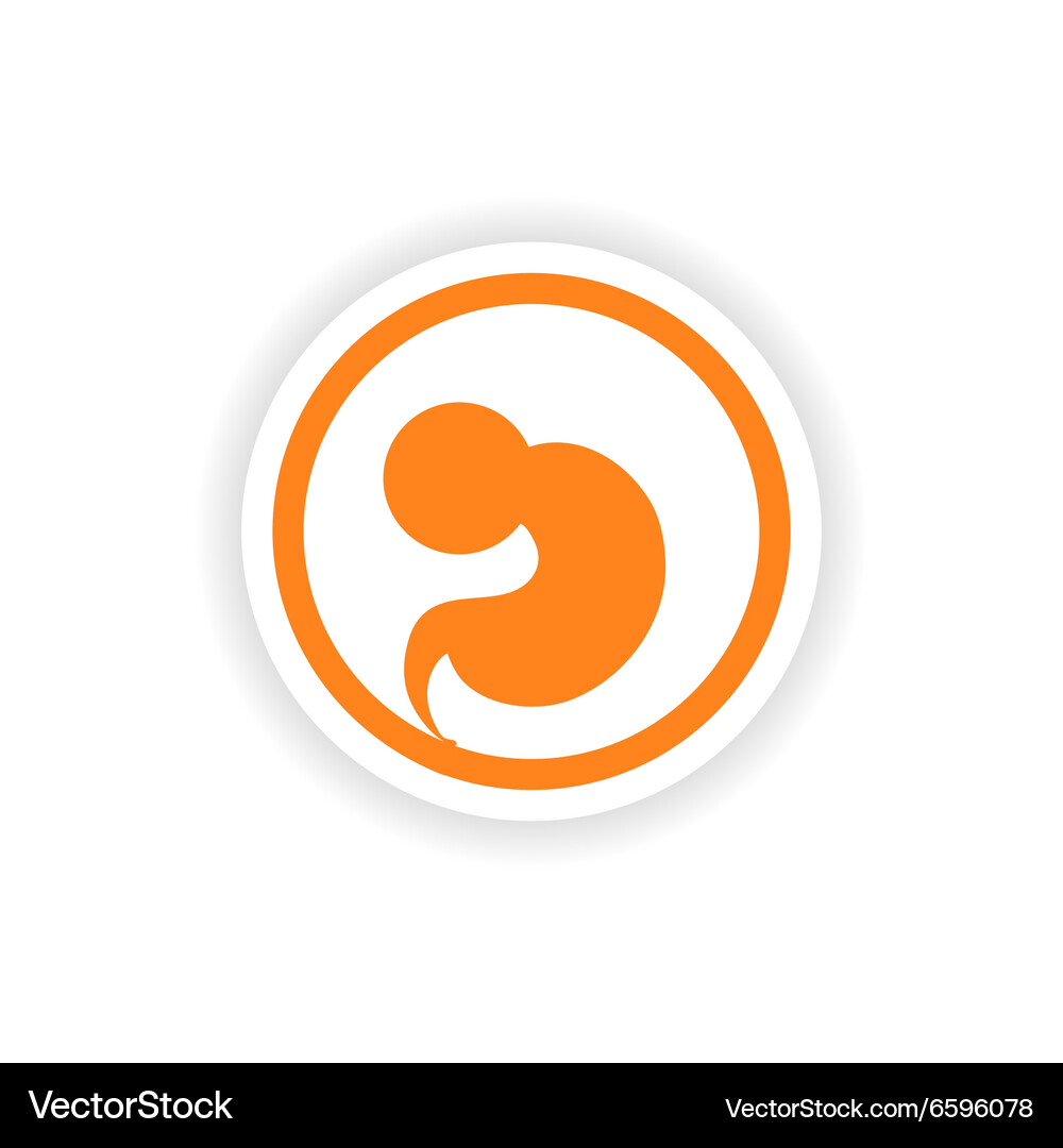 Paper sticker on white background embryo Vector Image