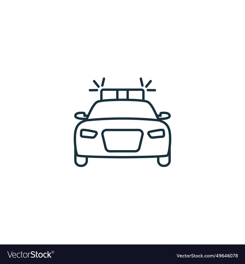 Police car outline icon monochrome simple sign Vector Image Police car outline icon monochrome simple sign Vector Image
