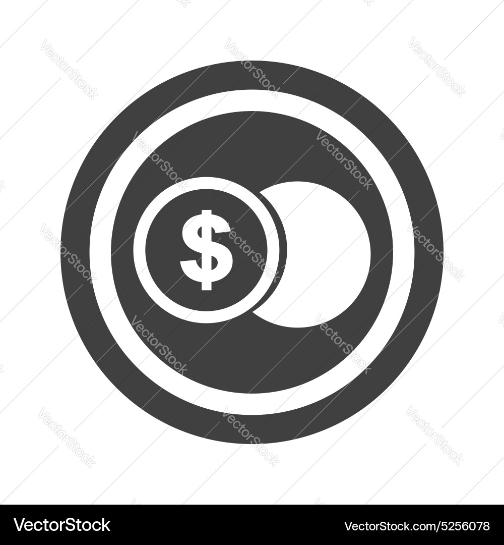 Round black dollar coin sign Royalty Free Vector Image
