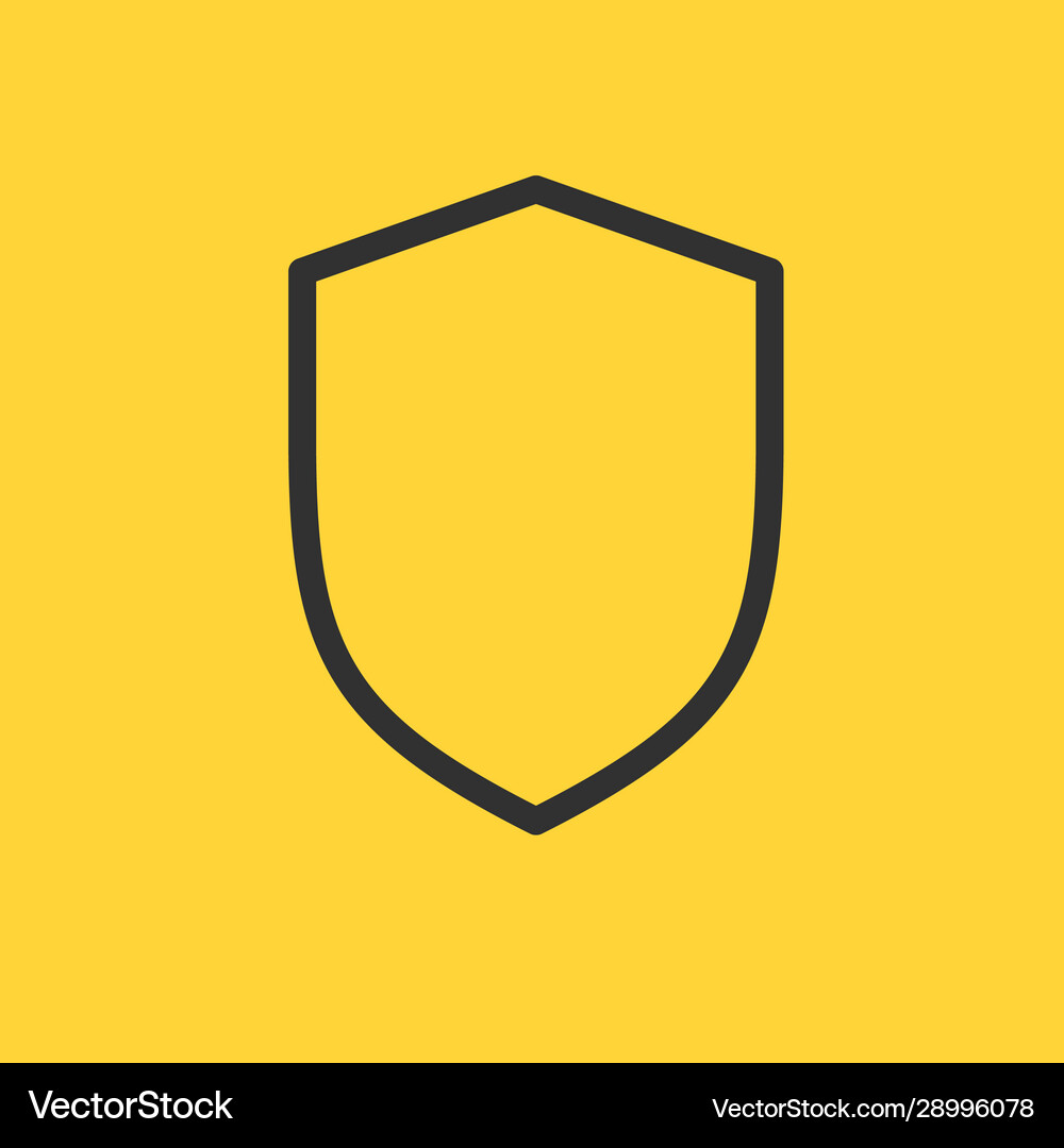 Shield line icon outline linear pictograph Vector Image