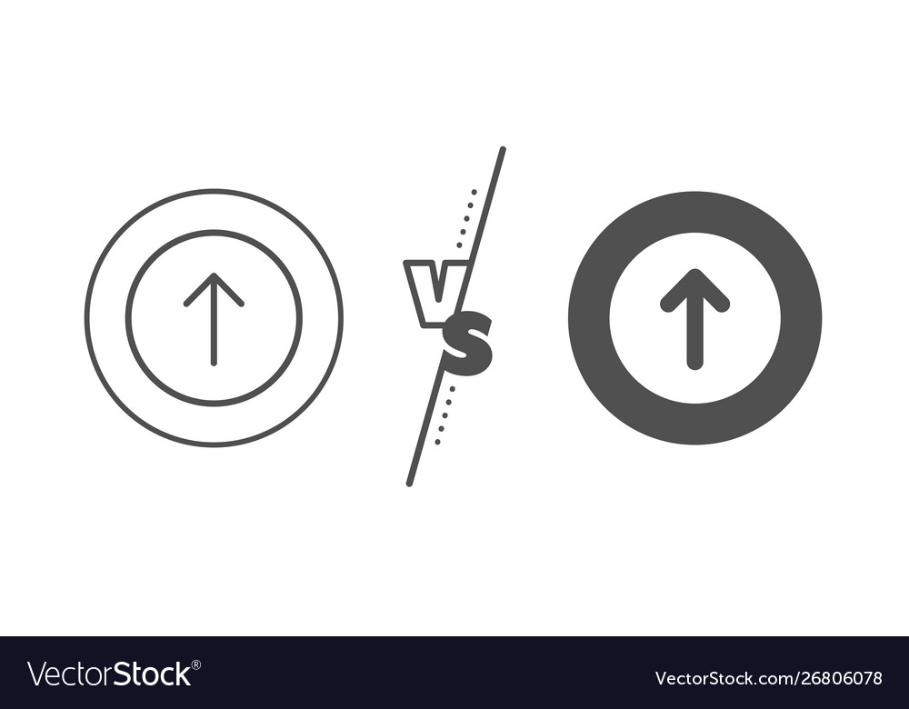 Swipe up button line icon scrolling arrow sign Vector Image